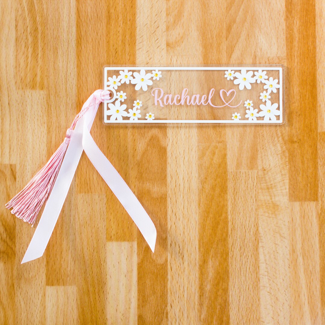 Daisy Charm Bookmark, Personalized Bookmark, Custom Bookmark, Daisy ...