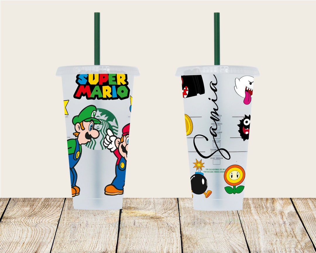 Super Mario Custom Cup, Super Mario Starbucks Cup, Mario and Luigi - Etsy
