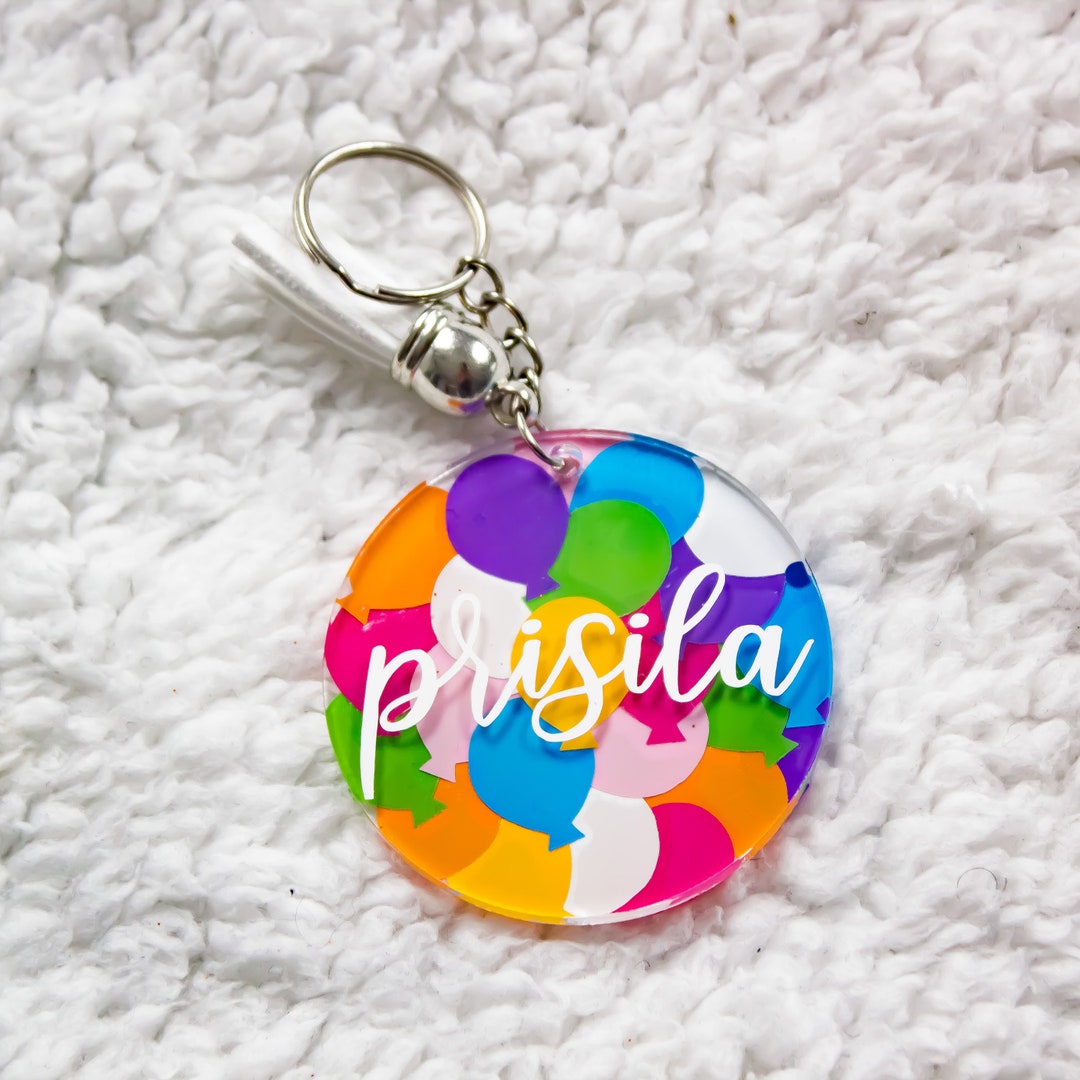 Custom Keyring Balloons, Colourful Keychain, Acrylic Key Ring, Keychain ...