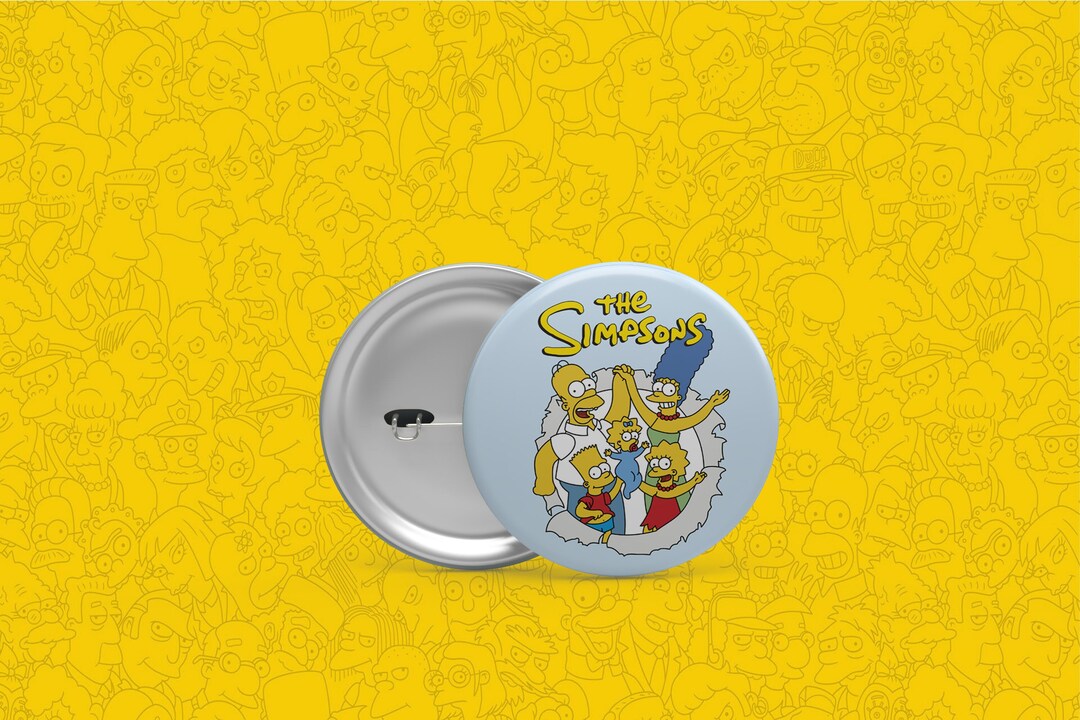 The Simpsons Themed Badge, the Simpsons Pin Bottom - Etsy