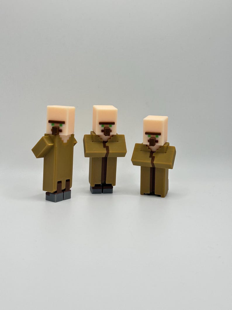3D Printed Pixel Villager Figure: Desk Decor - Etsy