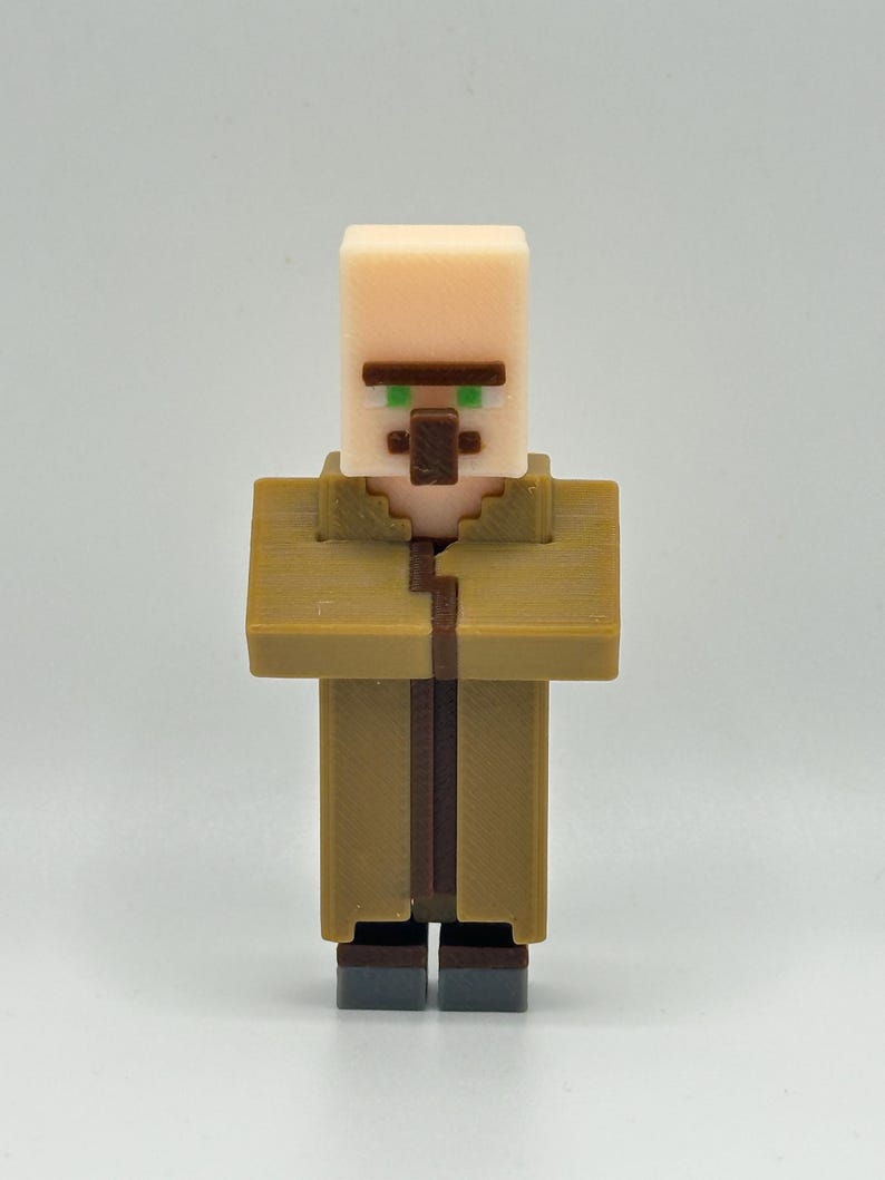3D Printed Pixel Villager Figure: Desk Decor - Etsy