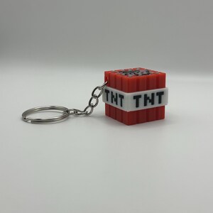 Minecraft-inspired TNT Block Keychain | 3D Printed Pixelated TNT Cube ...
