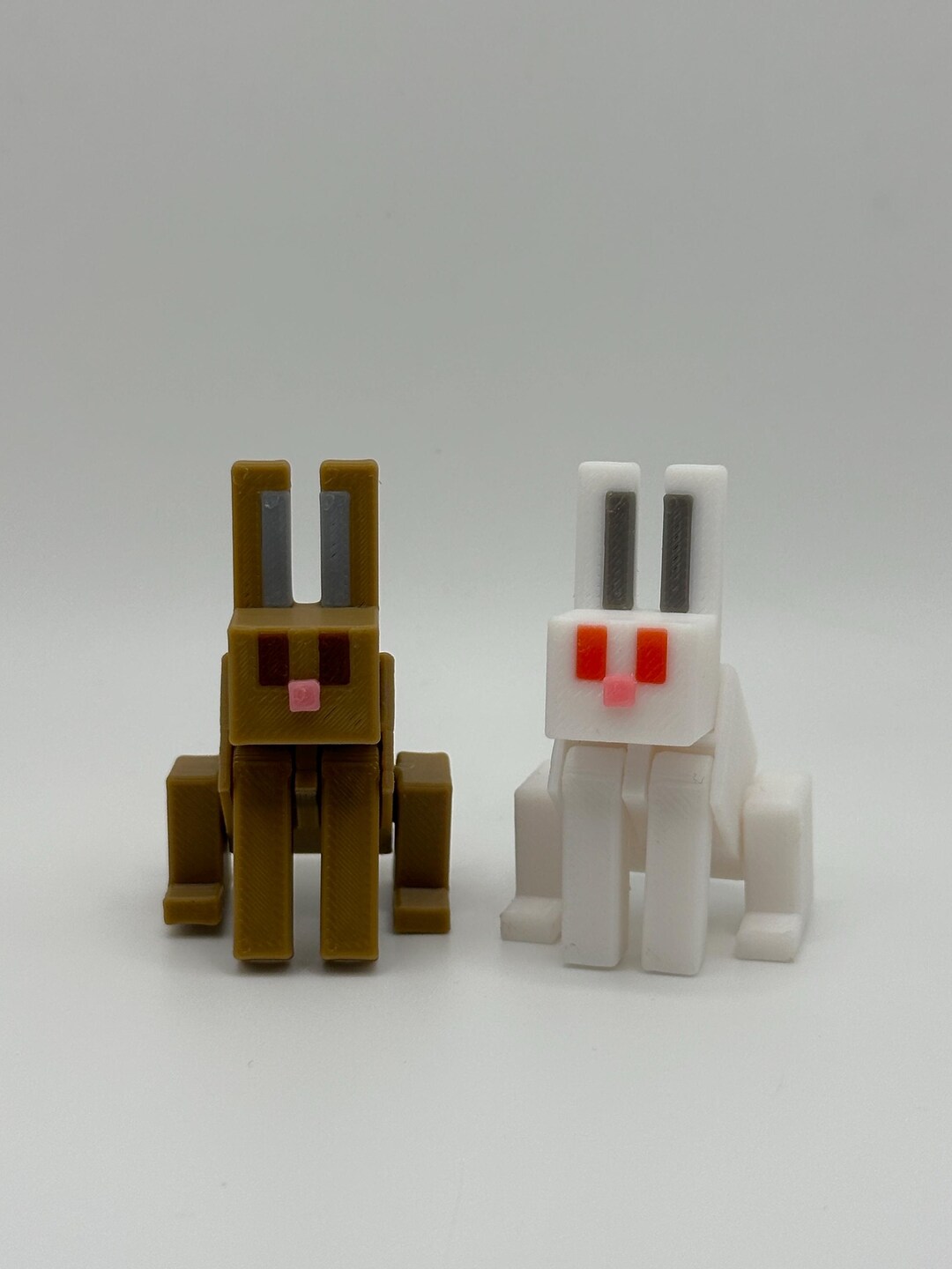 Articulated Minecraft-style Bunny | 3D Printed Pixel Rabbit Toy ...