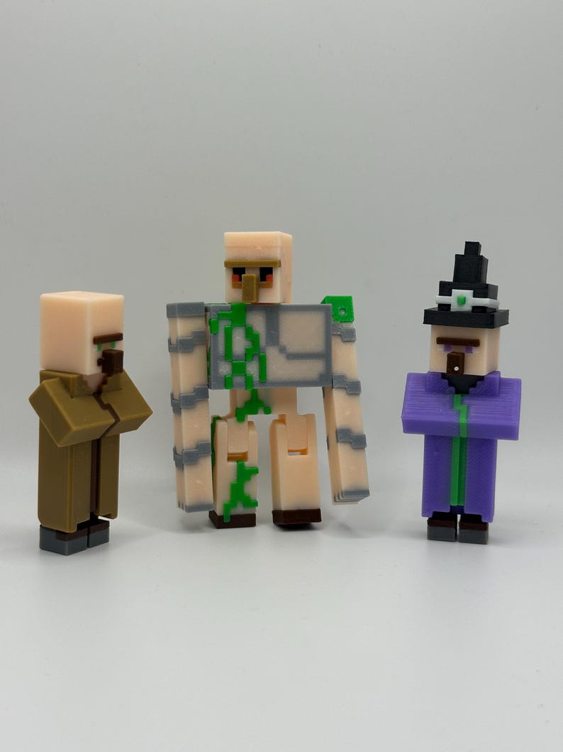 3D Printed Minecraft Figures – Village Pack, Gamer Desk Decor - Etsy