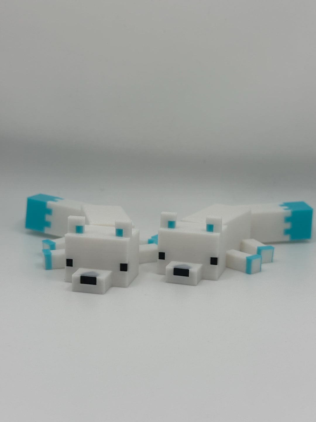 3D Printed Articulated Snow Fox: Minecraft-inspired Pixel Toy - Etsy