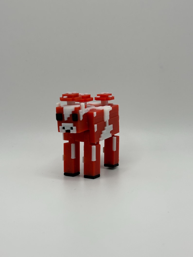 Minecraft-inspired Mushroom Cow | 3D Printed Mooshroom Style Figure ...