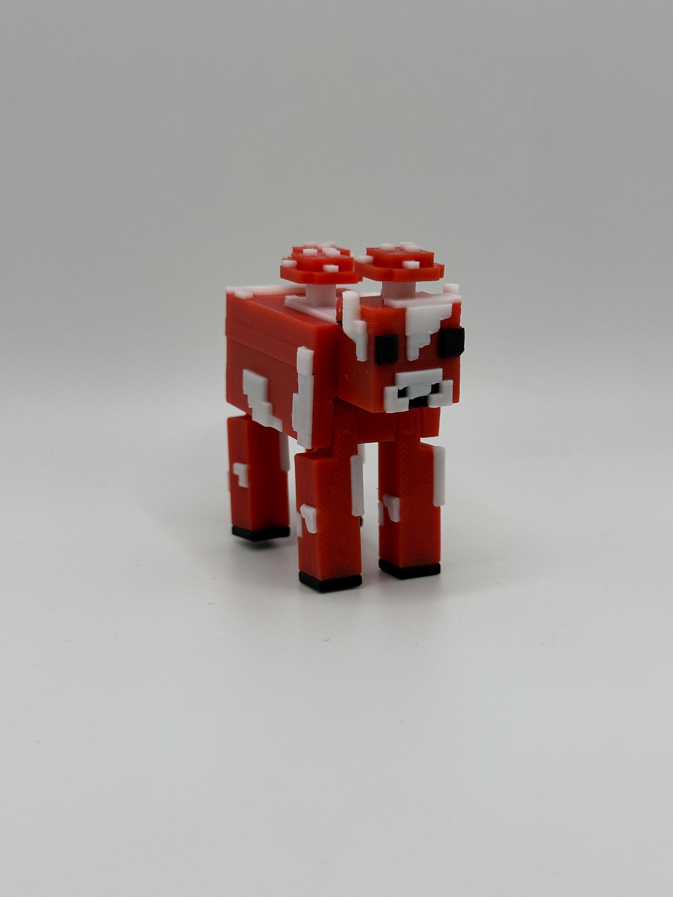 Minecraft-inspired Mushroom Cow | 3D Printed Mooshroom Style Figure ...