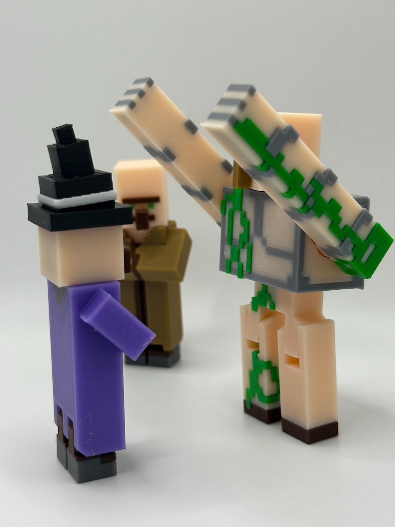 3D Printed Minecraft Figures – Village Pack, Gamer Desk Decor - Etsy