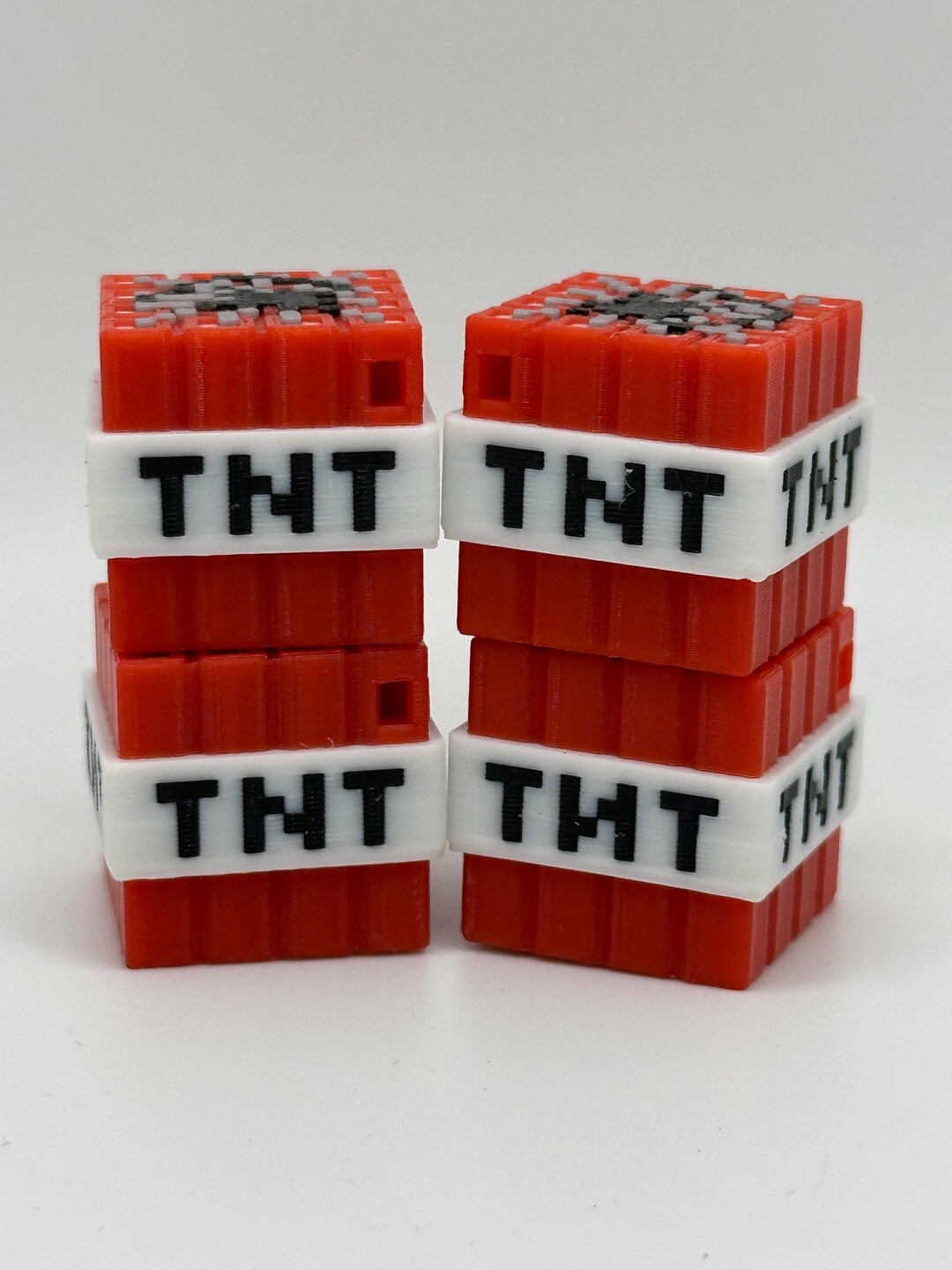 Minecraft-inspired TNT Block Keychain | 3D Printed Pixelated TNT Cube ...