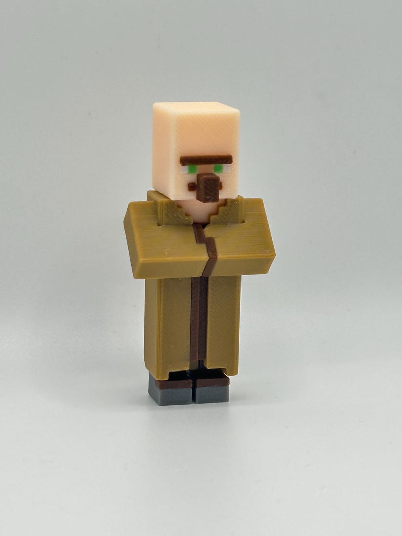 3D Printed Pixel Villager Figure: Desk Decor - Etsy