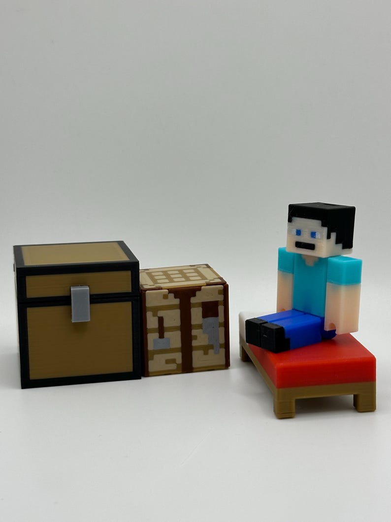 Minecraft-inspired Steve Pack – Articulated Steve, Bed, Chest ...