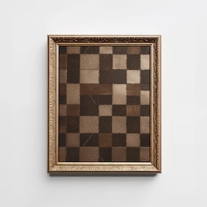 Checkered Wall Art, Modern Checkered Art Print, Moody Neutral Art Print ...