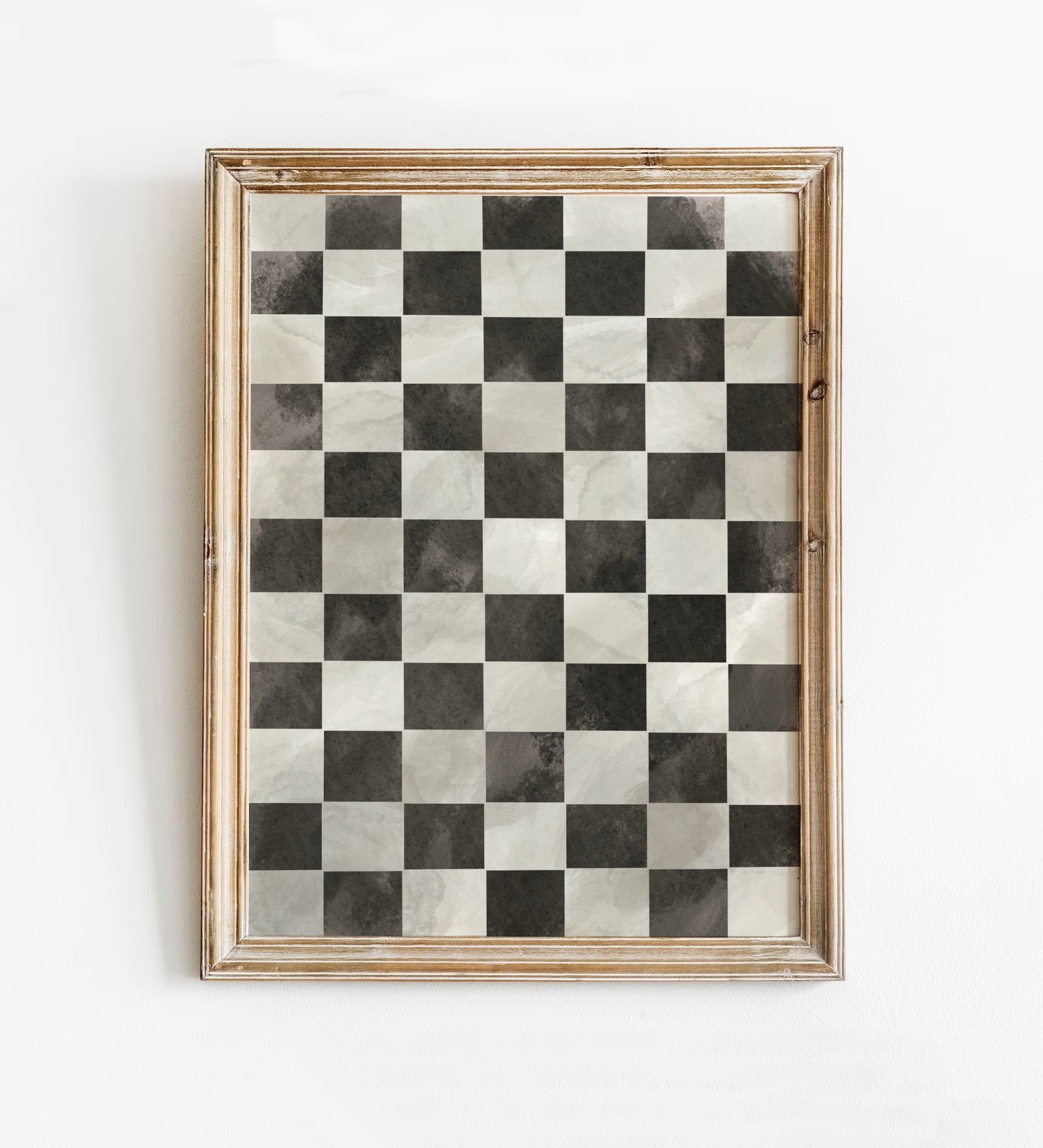 Checkered Wall Art, Modern Checkered Art Print, Black Neutral Art Print ...