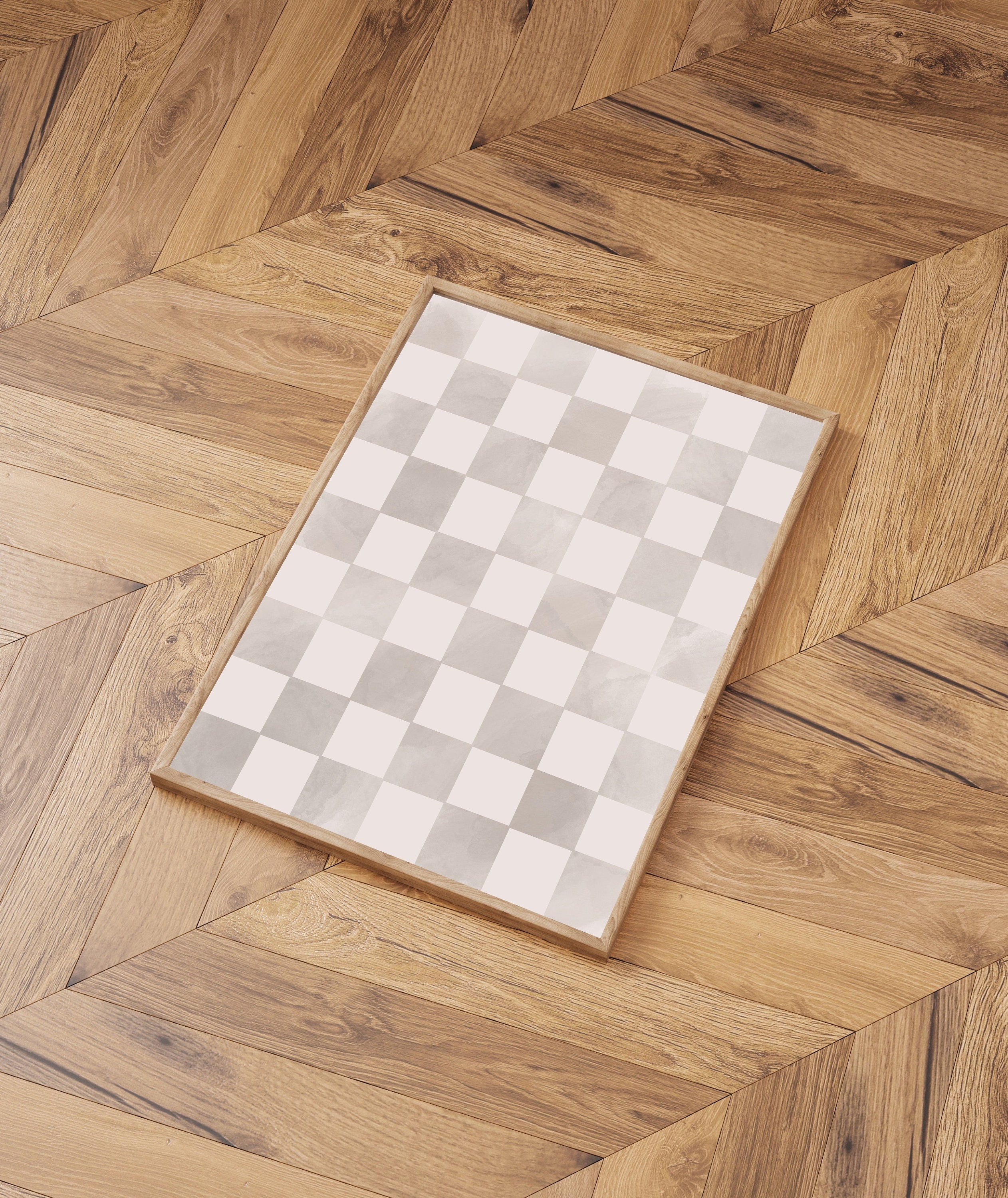 Checkerboard Watercolor Print, Checkered Art Print, Neutral ...
