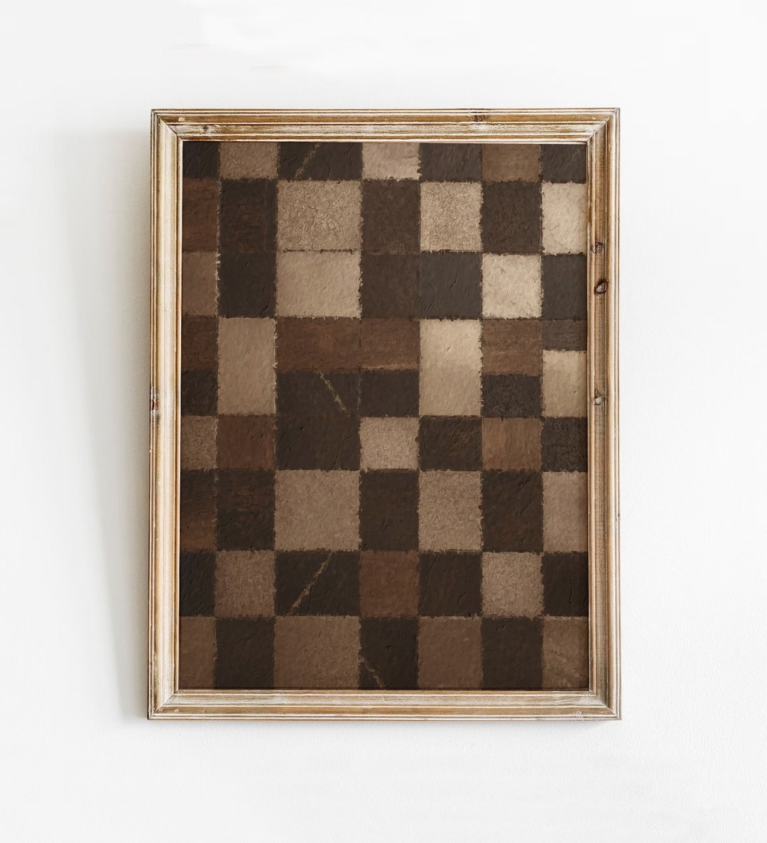 Checkered Wall Art, Modern Checkered Art Print, Moody Neutral Art Print ...