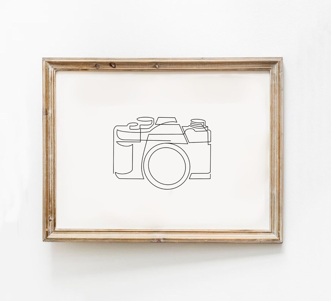 Camera Line Print, Camera Line Art, Camera Printable, Vintage Camera ...