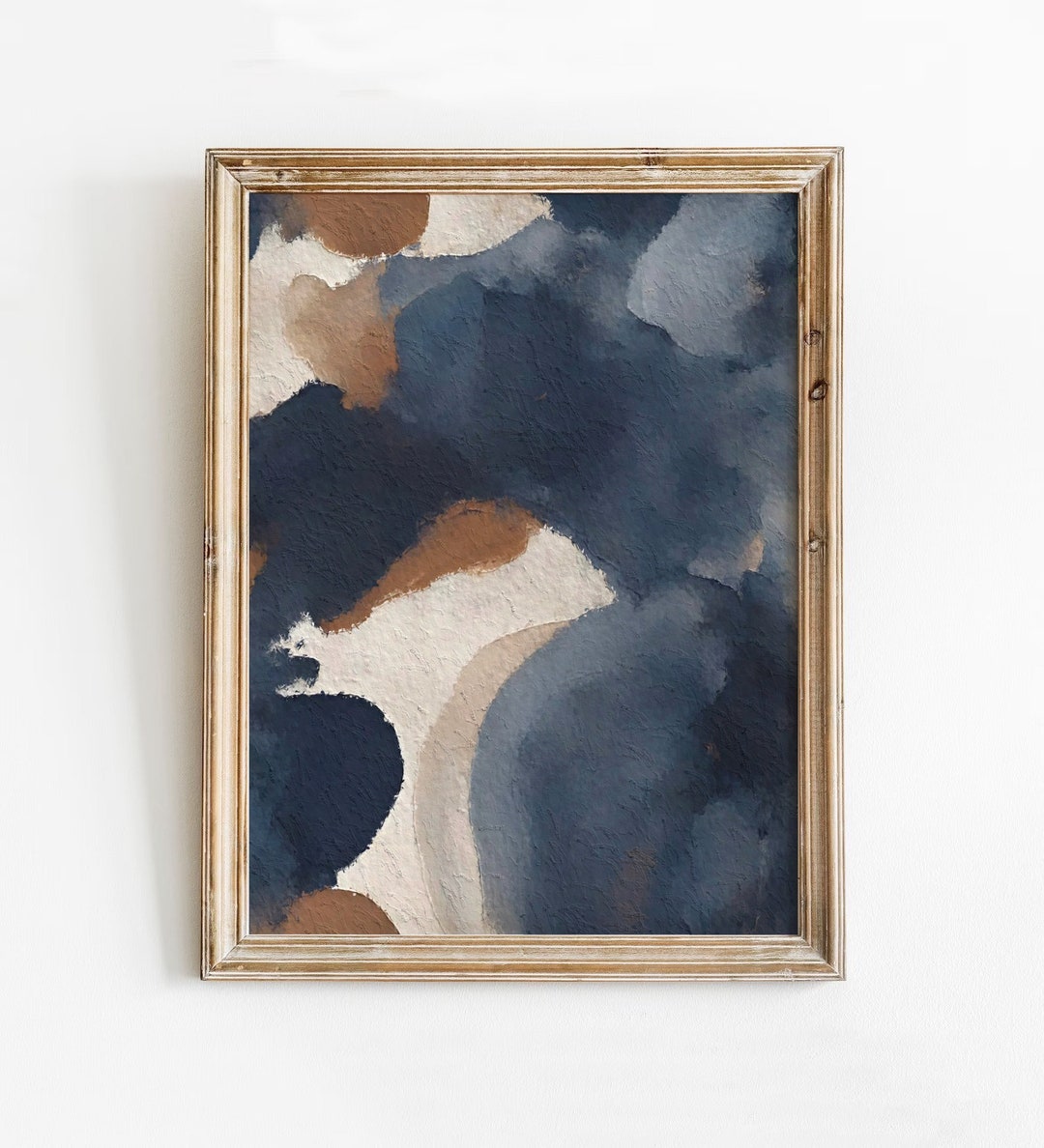 Navy Abstract Wall Art, Watercolor Art Print, Blue Modern Abstract ...