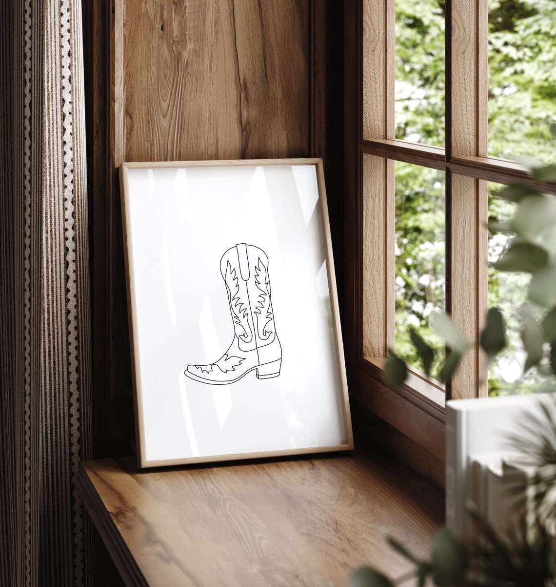 Cowboy Boots Line Print Cowboy Boots Line Art Cowboy Boots Printable ...