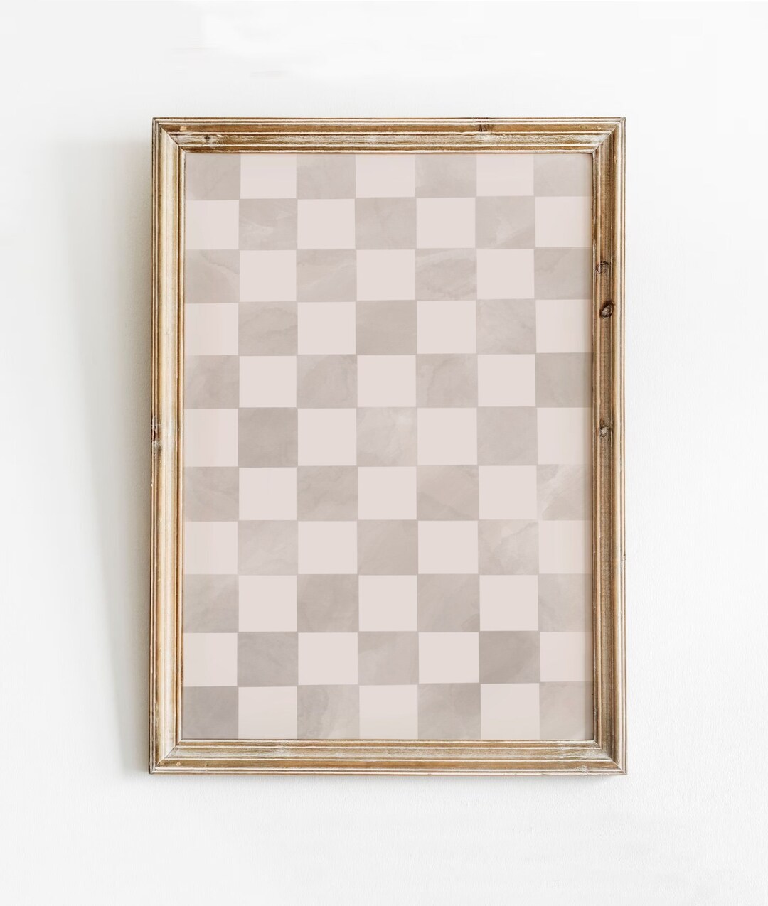 Checkerboard Watercolor Print, Checkered Art Print, Neutral ...