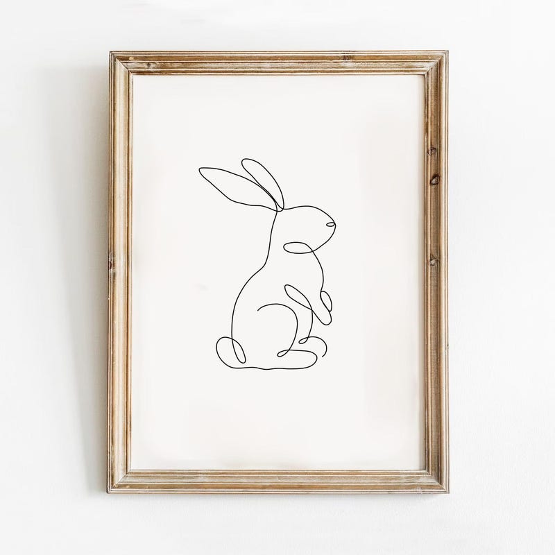 Bunny Line Drawing - Etsy