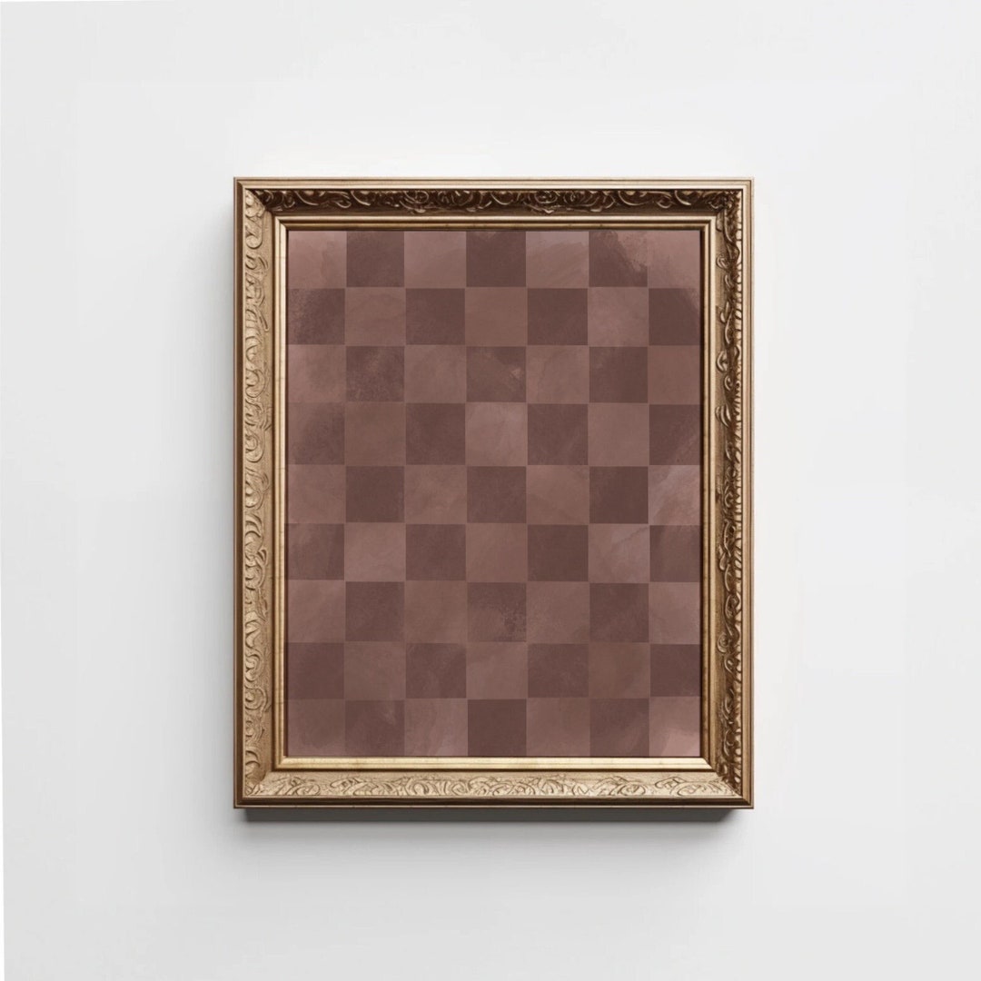 Checkered Wall Art, Modern Checkered Art Print, Moody Mauve Art Print ...