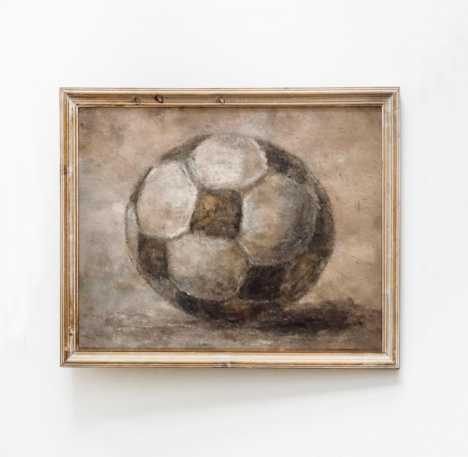 Vintage Soccer Ball Print, Sports Room Painting, Dorm Poster, Kid ...