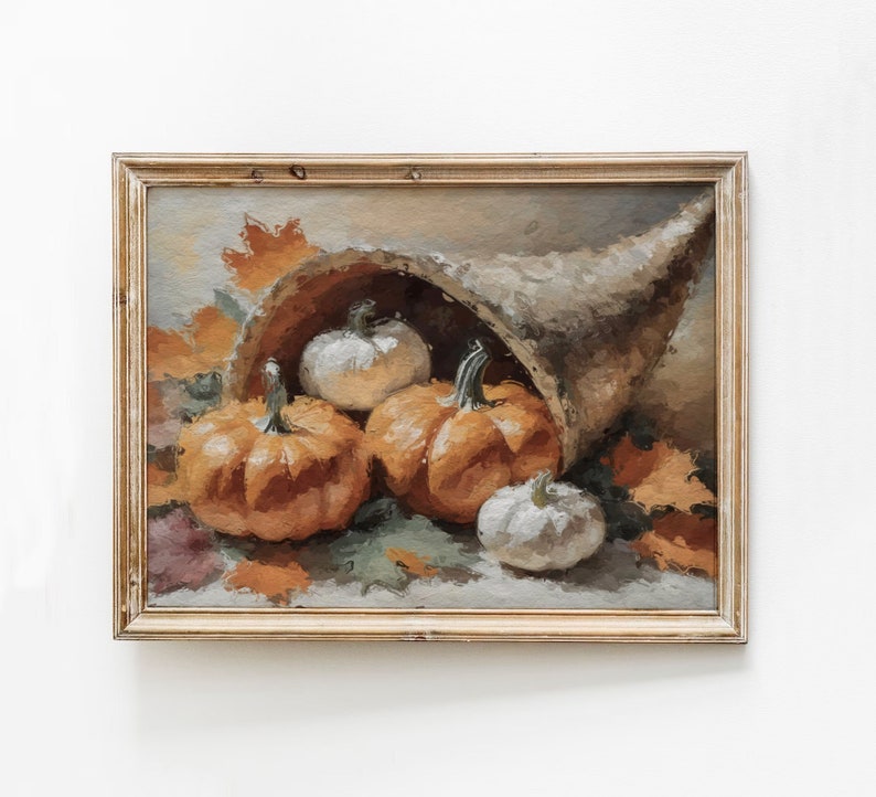 Moody Cornucopia Print, Abstract Autumn Wall Art, Modern Fall Printable ...