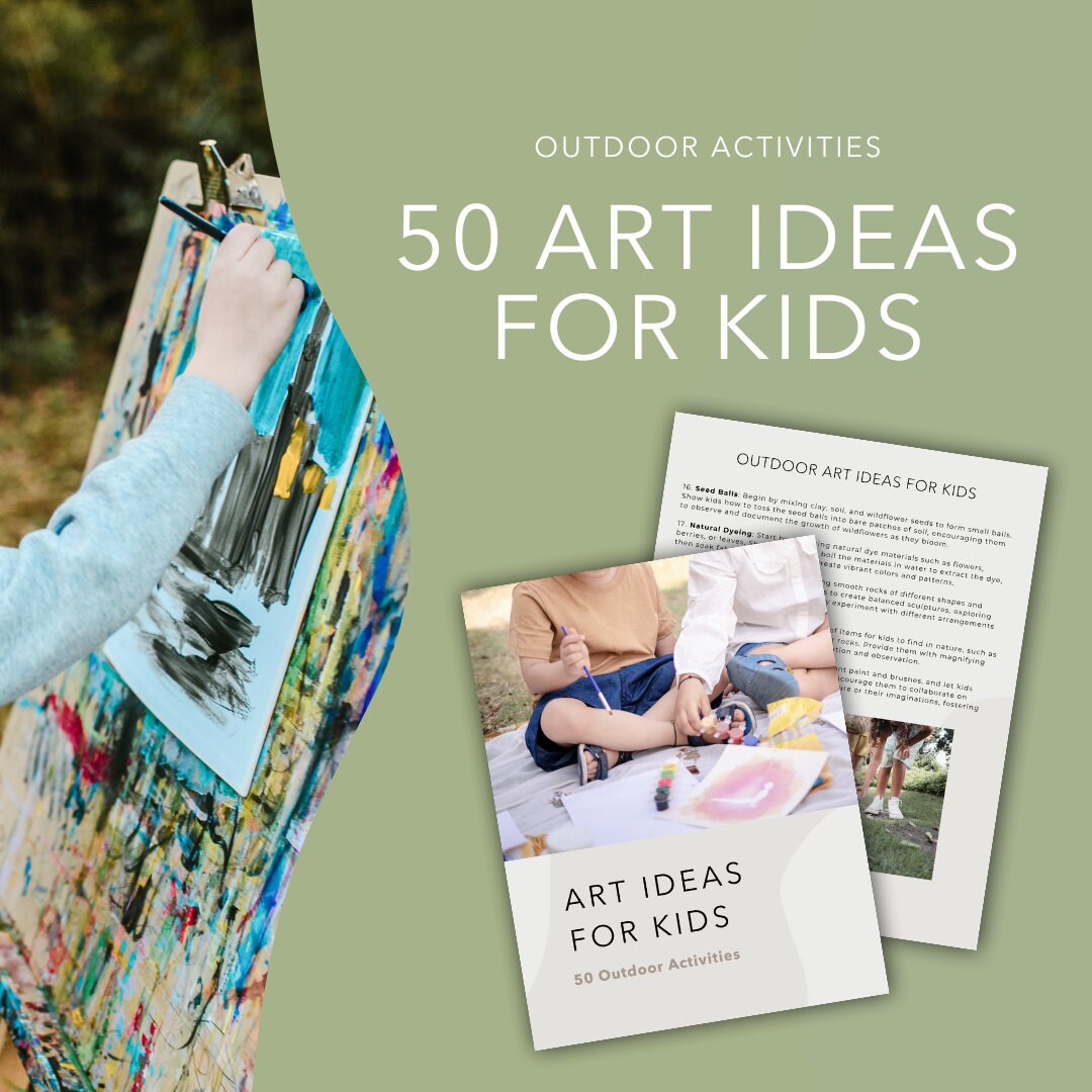 Outdoor Art Ideas for Kids Ebook, 50 Summer Art Activities, Homeschool ...