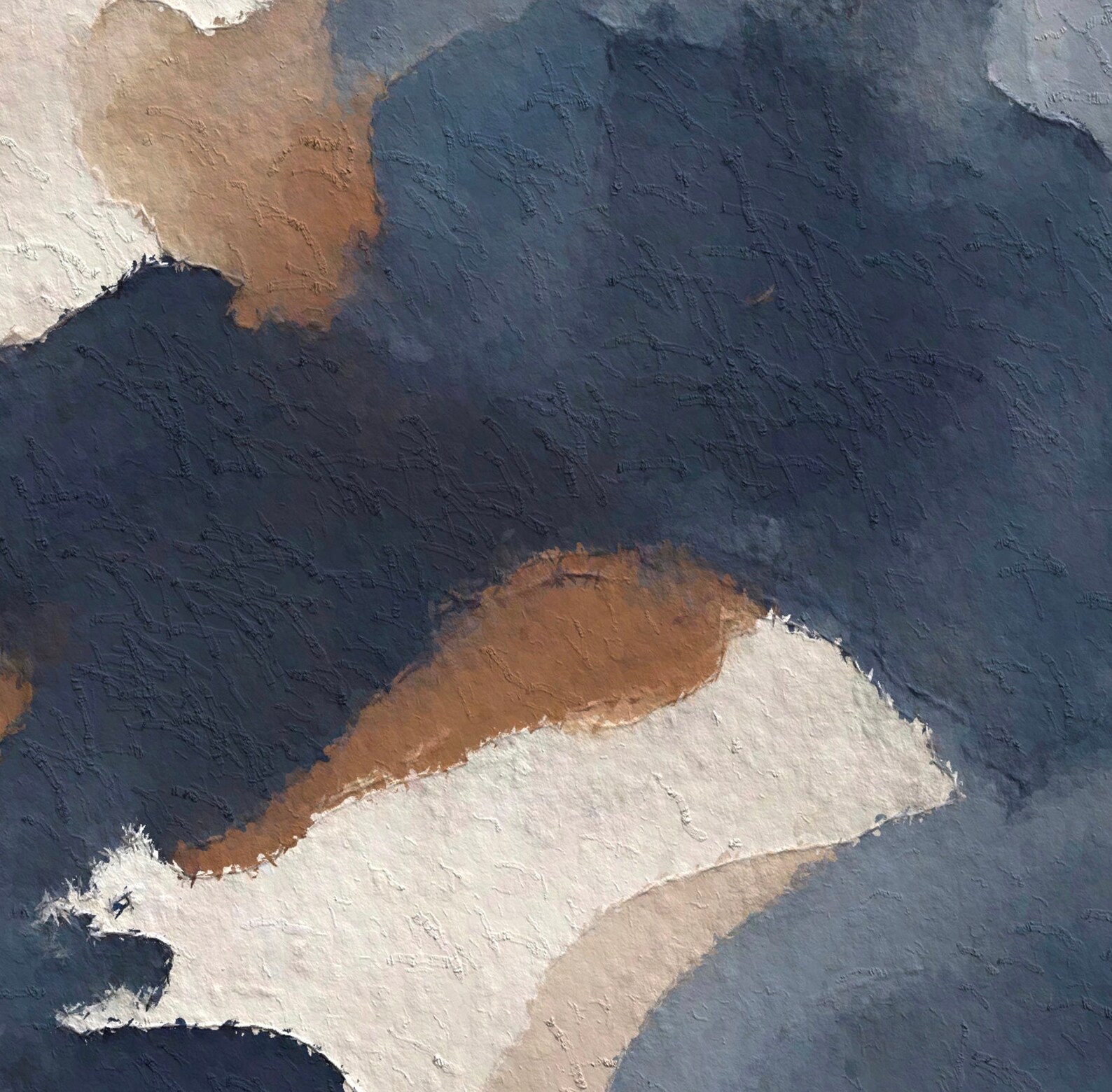 Navy Abstract Wall Art, Watercolor Art Print, Blue Modern Abstract ...