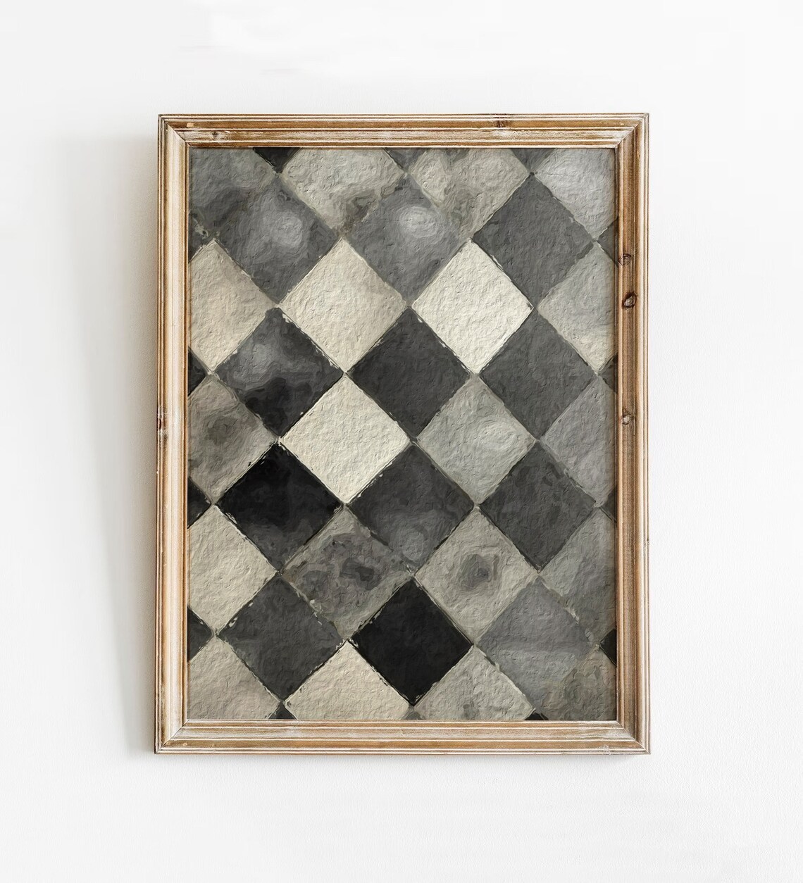 Dimond Checker Print, Modern Checkered Print, Moody Wall Art, Trendy ...
