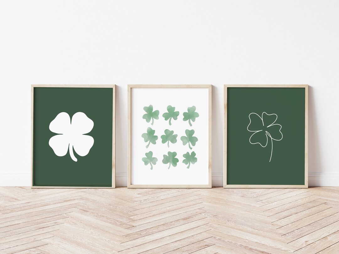 St Patricks Day Wall Art, Set of 3 St Patricks Day Printables, Shamrock ...