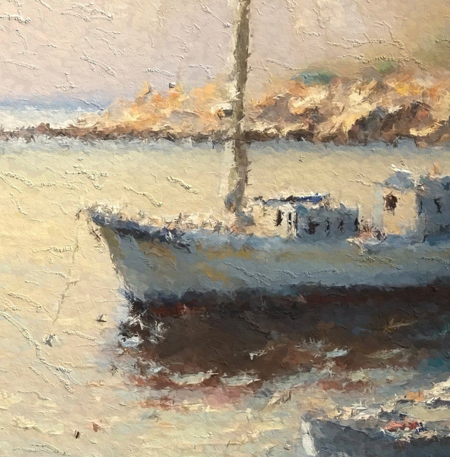 Harbor Art Print, Marina Landscape Painting, Moody Vintage Print ...