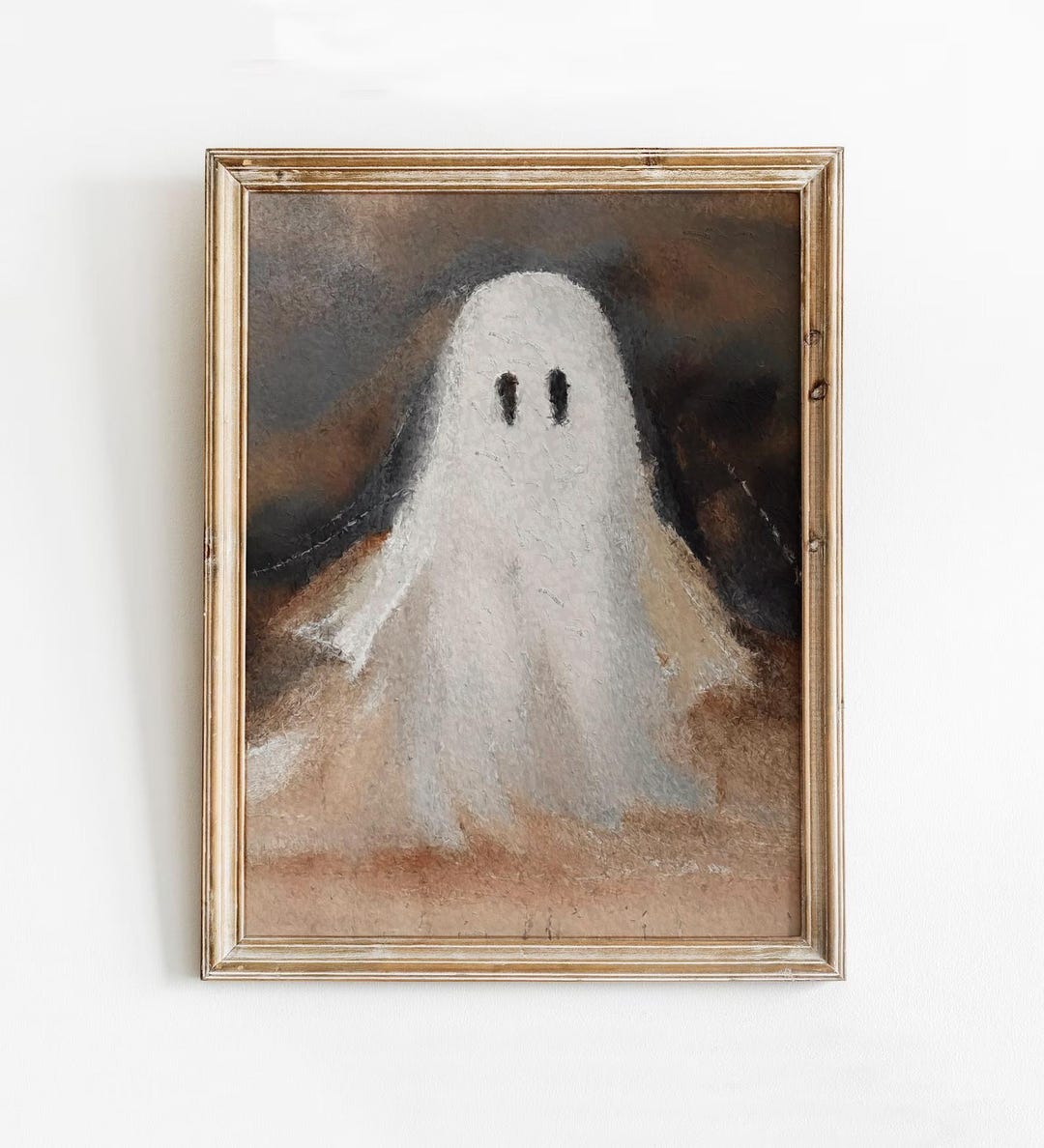 Ghost Wall Art, Moody Halloween Painting, Modern Ghost Print ...