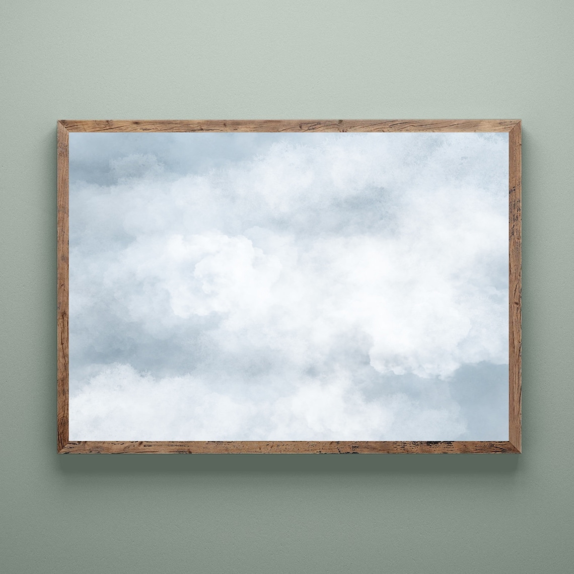Cloud Painting Print, Abstract Blue Sky Printable, Vintage Wall Art ...