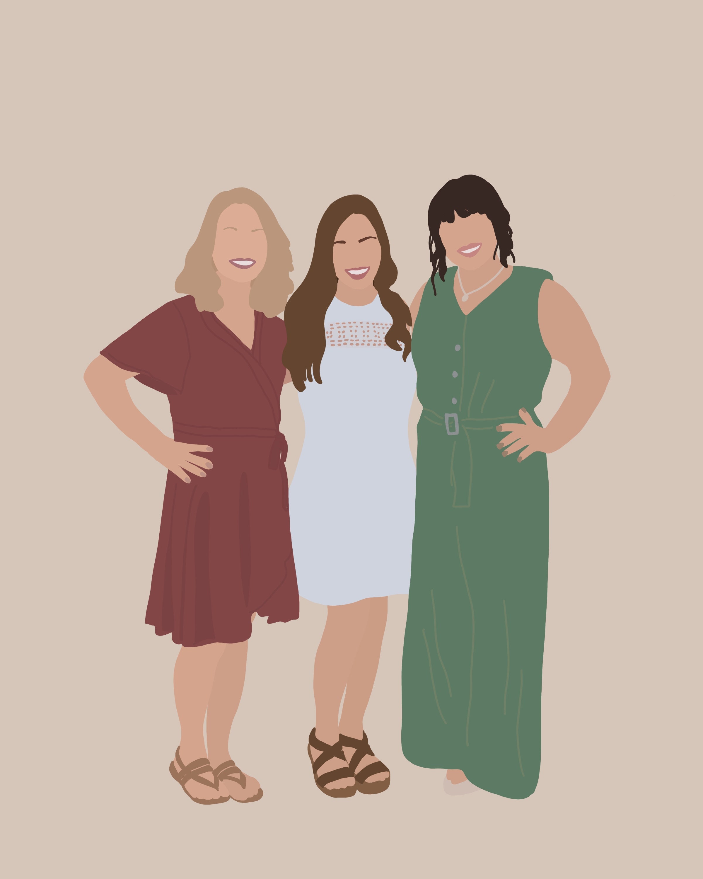 Custom Faceless Art No Face Drawing Minimalist Faces Best Friend ...