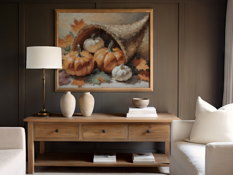 Moody Cornucopia Print, Abstract Autumn Wall Art, Modern Fall Printable ...