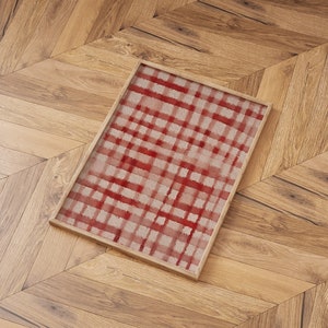 Red Checker Print, Modern Plaid Art Print, Gingham Wall Art, Trendy ...