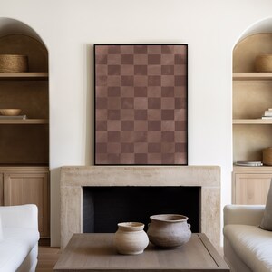 Checkered Wall Art, Modern Checkered Art Print, Moody Mauve Art Print ...