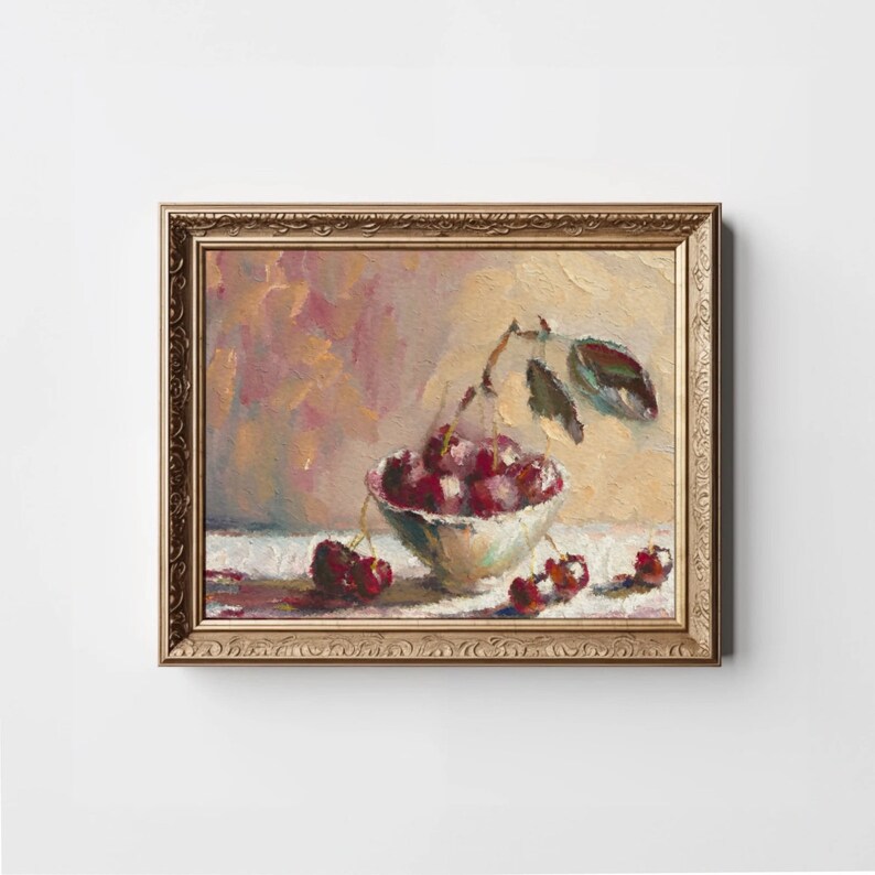 Cherries Print, Cherry Wall Art, Cute Vintage Print, Trendy Wall Decor ...