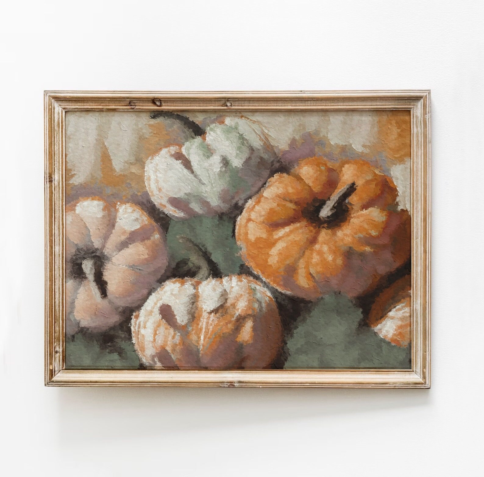 Abstract Pumpkins Painting, Moody Pumpkin Print, Modern Autumn Wall Art ...
