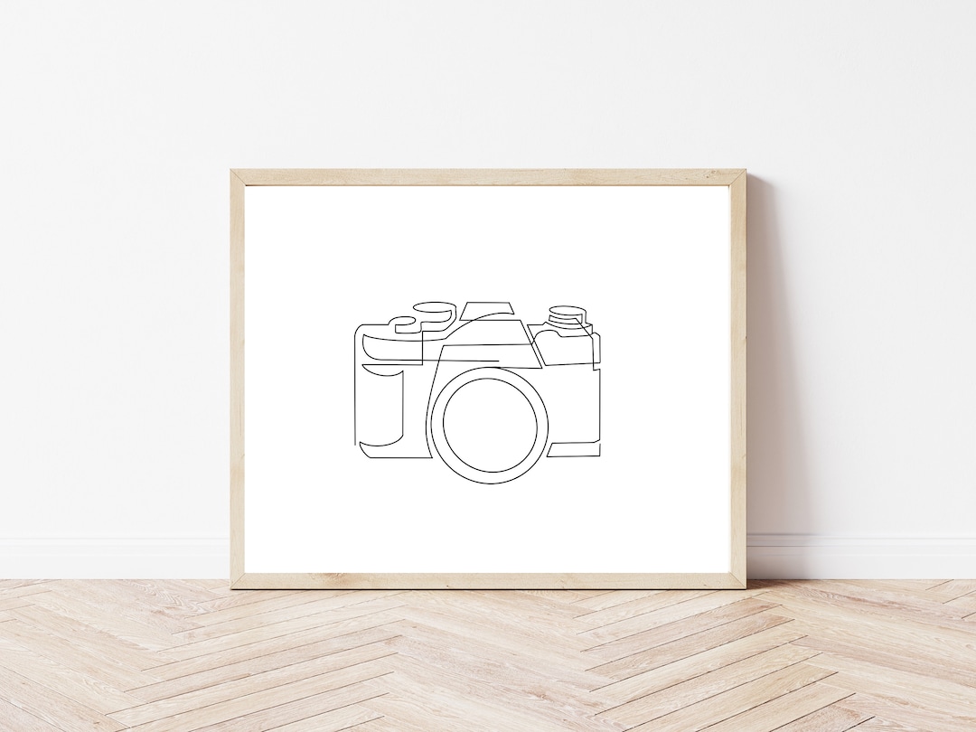 Camera Line Print Camera Line Art Camera Printable - Etsy