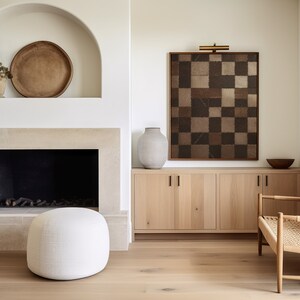 Checkered Wall Art, Modern Checkered Art Print, Moody Neutral Art Print ...