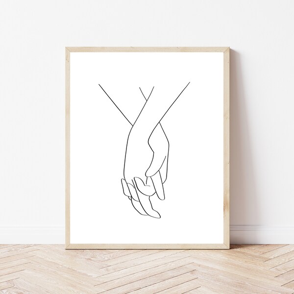 Holding Hands Line Art - Etsy