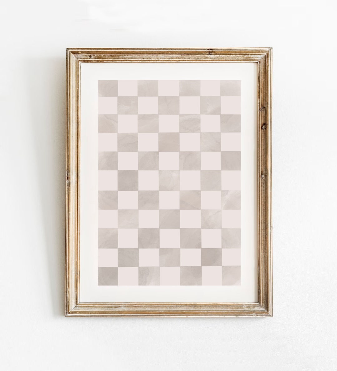 Checkered Art Print, Trendy Checkered Print, Neutral Checkerboard ...