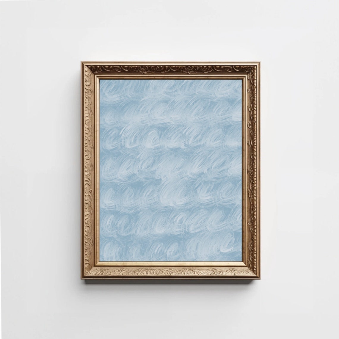 Blue Swirl Abstract Print, Waves Abstract Wall Art, Abstract Scribbles ...