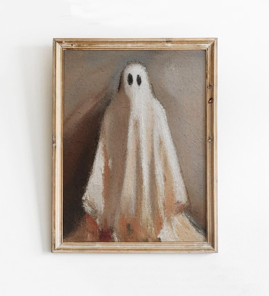 Moody Ghost Print, Neutral Halloween Painting, Modern Ghost Wall Art ...
