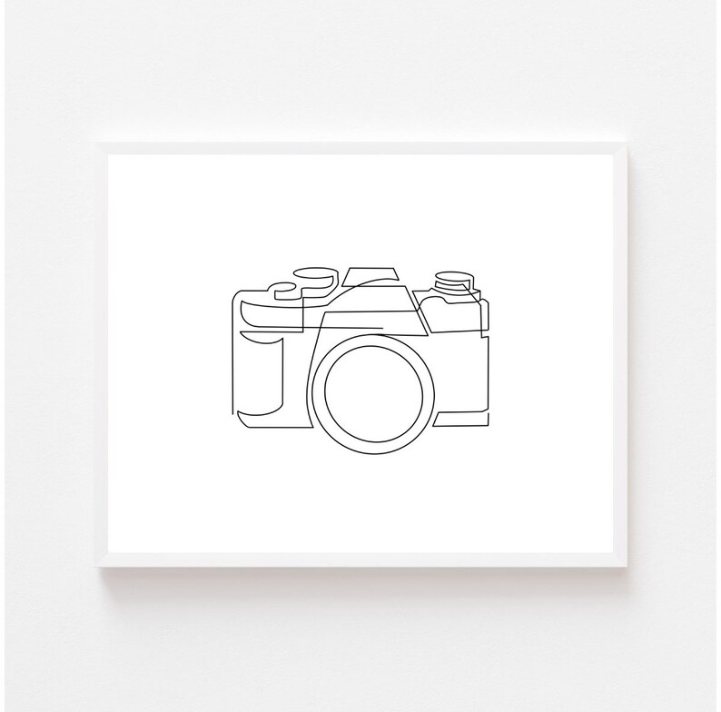 Camera Line Print Camera Line Art Camera Printable - Etsy