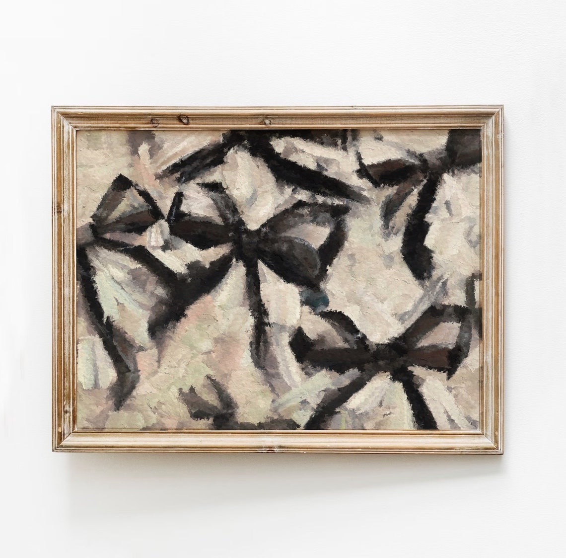 Abstract Bow Painting, Black Bows Printable Art, Vintage Coquette Print ...