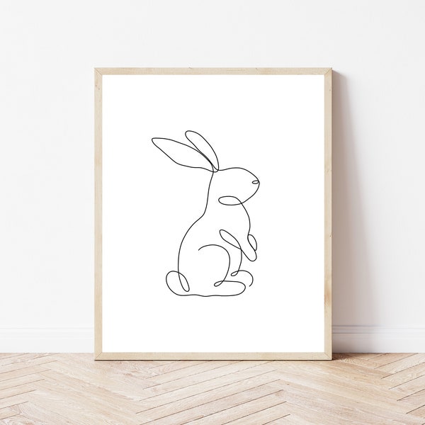 Rabbit Line Art - Etsy